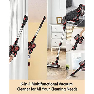 VACLAB Cordless Vacuum Cleaner, 25Kpa Lightweight Stick Vacuum with All-Terrain Brush Heads, 6-in-1 Multifunctional Stick & Handheld Vacuum, Rechargeable Wireless Vacuum for Hard Floor Carpet