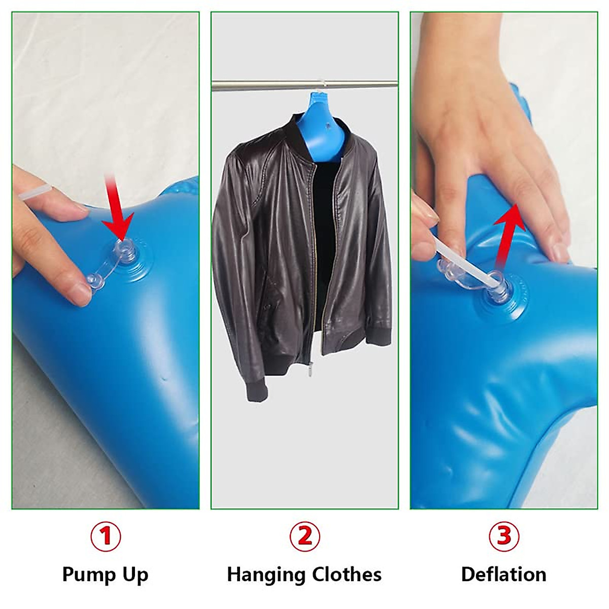 Inflatable Hanger Travel Outdoor Portable Folding Clothes Drying Rack with Hook Outdoor Clothes Hanger Rack Non-Slip Foldable Coat Holder for Home Car Camping Indoor Outdoor