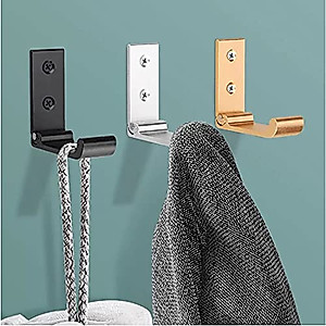 MsBong Folding Coat Hooks, 6PCS Matte Black Wall Hooks for Hanging Coats Bathroom Towel Hooks Hardware Heavy Duty Aluminum Alloy Robe Hooks Wall Mounted DIY Coat Rack Hooks No Rust Indoor, Outdoor