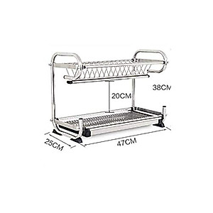 STRAW Stainless Steel Drain Rack, Kitchen Shelf Storage Dish Rack Drain Bowl Rack, Save Space