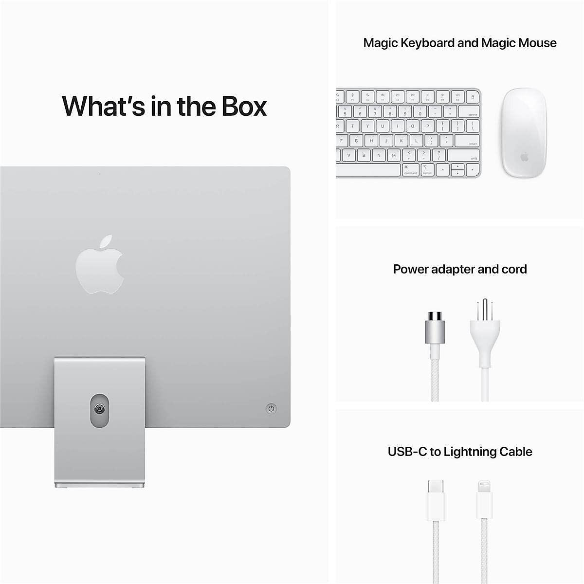 Apple 2021 iMac (24-inch, M1 chip with 8‑core CPU and 7‑core GPU, 16GB Memory, 256GB Storage) - Silver