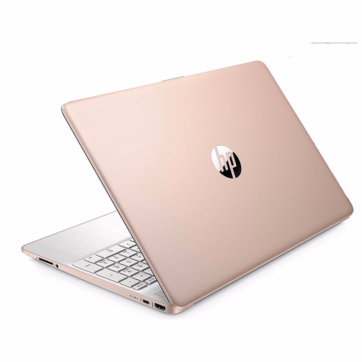 HP 2021 15.6" HD Laptop Computer, AMD Athlon Silver N3050U, 4GB RAM, 128GB SSD, HDMI, USB-C, WiFi, Webcam, Windows 10 S with Office 365 for 1 Year, Mouse, Sleeve + Fairywren Card (Rose Gold) (Renewed)