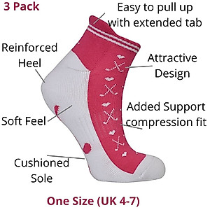 Surprizeshop Ladies Golf Socks (3 Pack) | Cushioned Sole | Extended Tab at rear | One Size US 6-9 | Compression Fit for Support & Comfort | Womens Golf Socks (Navy)