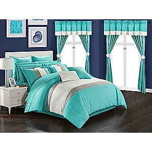 Chic Home Vixen 24 Piece Comforter Set, Queen, Turquoise