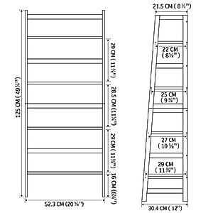 WTZ Bookshelf Book Shelf, Bookcase Storage Shelves Book case, Ladder Shelf for Bedroom, Living Room, Office MC-801(Natural)