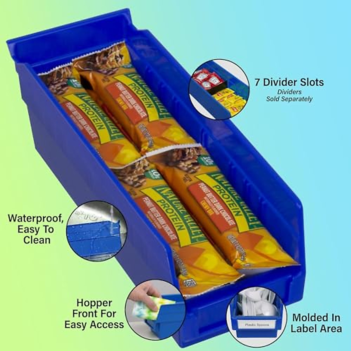 Akro-Mils 30120 Plastic Shelf Bins, Heavy Duty Storage Bins for Garage, Closet, and Drawer Organization, 12-Inch x 4-Inch x 4-Inch, Yellow, 24-Pack