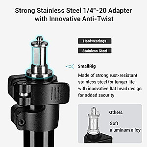 SMALLRIG Photography Light Stand 110"/9.2ft/280cm, Air-Cushioned Aluminum Photo Video Tripod Stand with 1/4" Screw for Softbox, Studio Light, Reflector and Ring Light, Max Load 8kg, RA-S280-3736