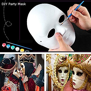 CALPALMY 30 Pack 2 Sizes Paper Mache Masks - Create Artistic Craft Projects from Wall Decorations to Theater and Halloween Costumes; Party, Masquerade Parties and Classroom Art