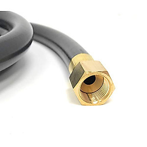 8' LP Propane GAS Hose Assembly - 3/8" Female Flare x 3/8" Female Flare Coupling Connector Fitting [3278] Low Pressure for Tanks RV BBQ Grills