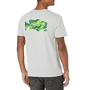 Costa Del Mar Radar Bass Short Sleeve T Shirt, Grey Heather, XX-Large