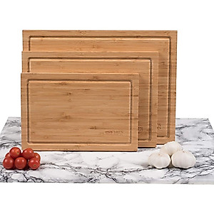 Masterpiece Knife Set Bundled With Slice Bright Bamboo Cutting Boards 3 Set