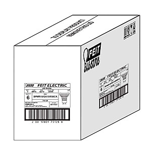 Feit Electric 4W LED MR16 GU10 Bulbs with 35W Equivalent, Dimmable, MR16 Bulbs, 22 Yrs. Lifetime, 300 Lumens, 3000K Warm White, 6 Packs - BPMR16/GU10/930CA/6