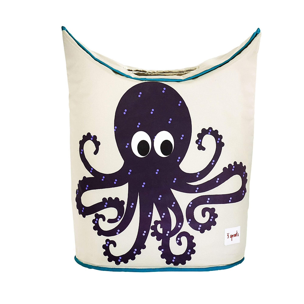 3 Sprouts Baby Laundry Hamper Storage Basket Organizer Bin for Nursery Clothes, Octopus