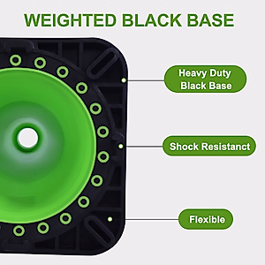 BESEA 6Pack 18" inch Traffic Cones Green Safety Cones PVC Construction Cones with 6 inch Reflective Collar for Home Driveway Road Parking Use(6 Cones)