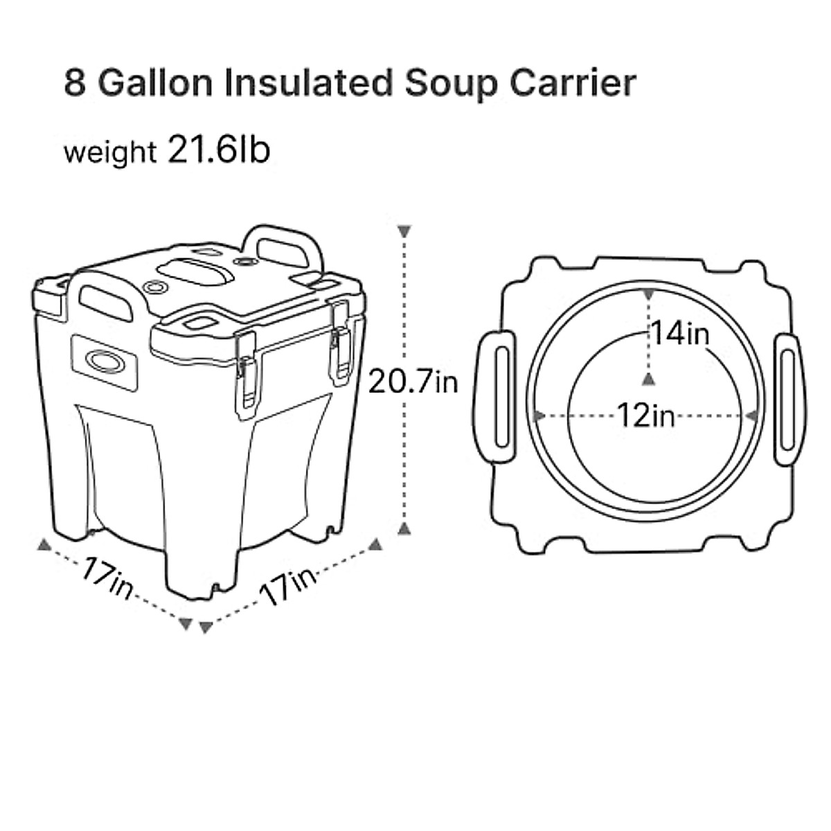 FORCOOK Insulated Soup Carrier Catering Supplies 8 Gallon Commercial Food Warmer Hot Box for Food Storage Hot Box Food Warmer for Parties with 18/8 Stainless Steel Liner Leak-Proof Blue