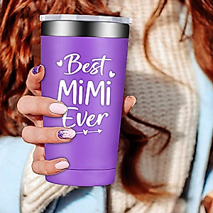 BIRGILT Best Mimi Ever - Mothers Day, Birthday, Christmas Gifts for Mimi from Grandkids - Mimi Gifts for Grandma - 20oz Best Mimi Tumbler Cup