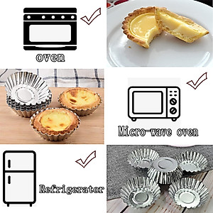 Xstronq Egg Tart Molds 32Pack Tart Pan 2.75inch, Mini Tart Tins Aluminium Mini Tart Pans for Baking (32Pack-2.75inch)
