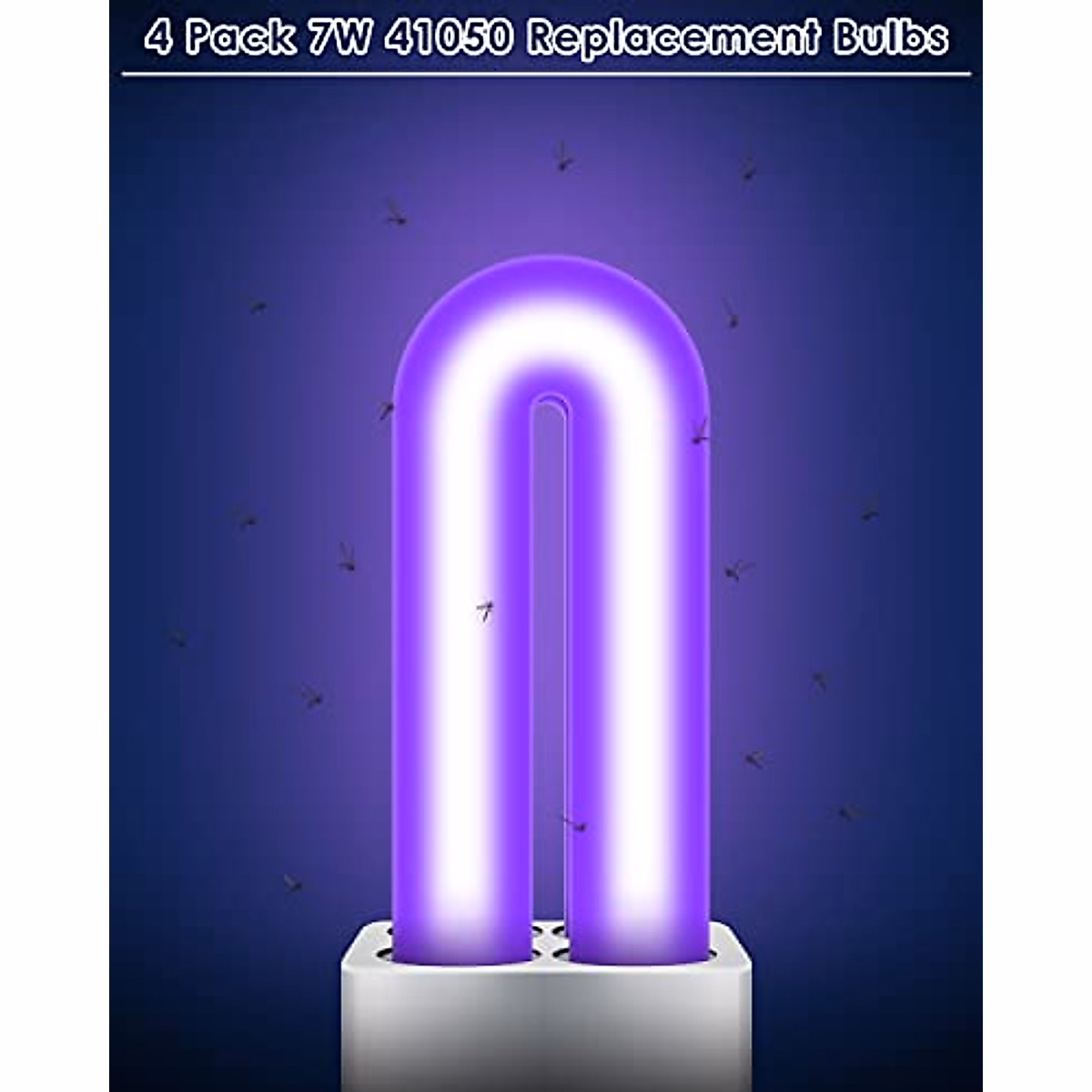 4 Pack 41050 7W Replacement Bulbs for Dynatrap DT1050 DT1100 DT1250, 1/2 Acre Replacement Bulb U Shape Replacement Bulbs Light for DynaTrap