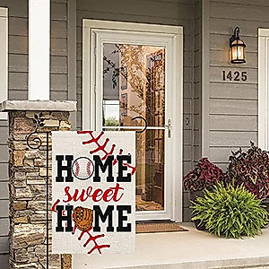 CROWNED BEAUTY Farmhouse Home Sweet Home Garden Flag Baseball 12×18 Inch Double Sided Vertical Yard Outdoor Decoration CF195-12