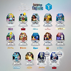 YuMe Disney 100 Series Mystery Capsule Blind Box with Surprise Characters Figurines Toys 2 Pack