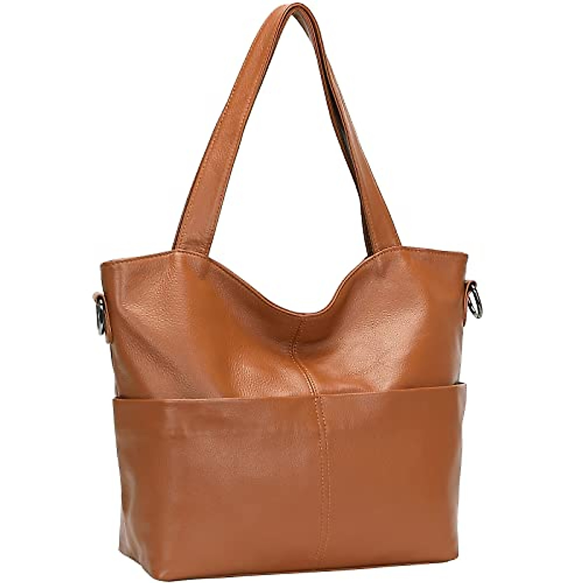 CHERISH KISS Leather Purses and Handbags for Women Shoulder Bags Tote Purse(K35 Brown-1)