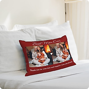 Custom Pillows with Picture Customized Pillow Covers Personalized Add Your Own Design Text Throw Pillow Covers Sofa Car Bedroom Decor Gifts for Men Women Friend Couple (Two-Panel Photo)