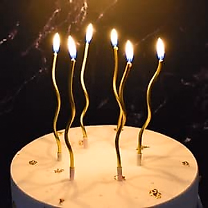 Curved Wax Party Cake Candles (Rainbow)