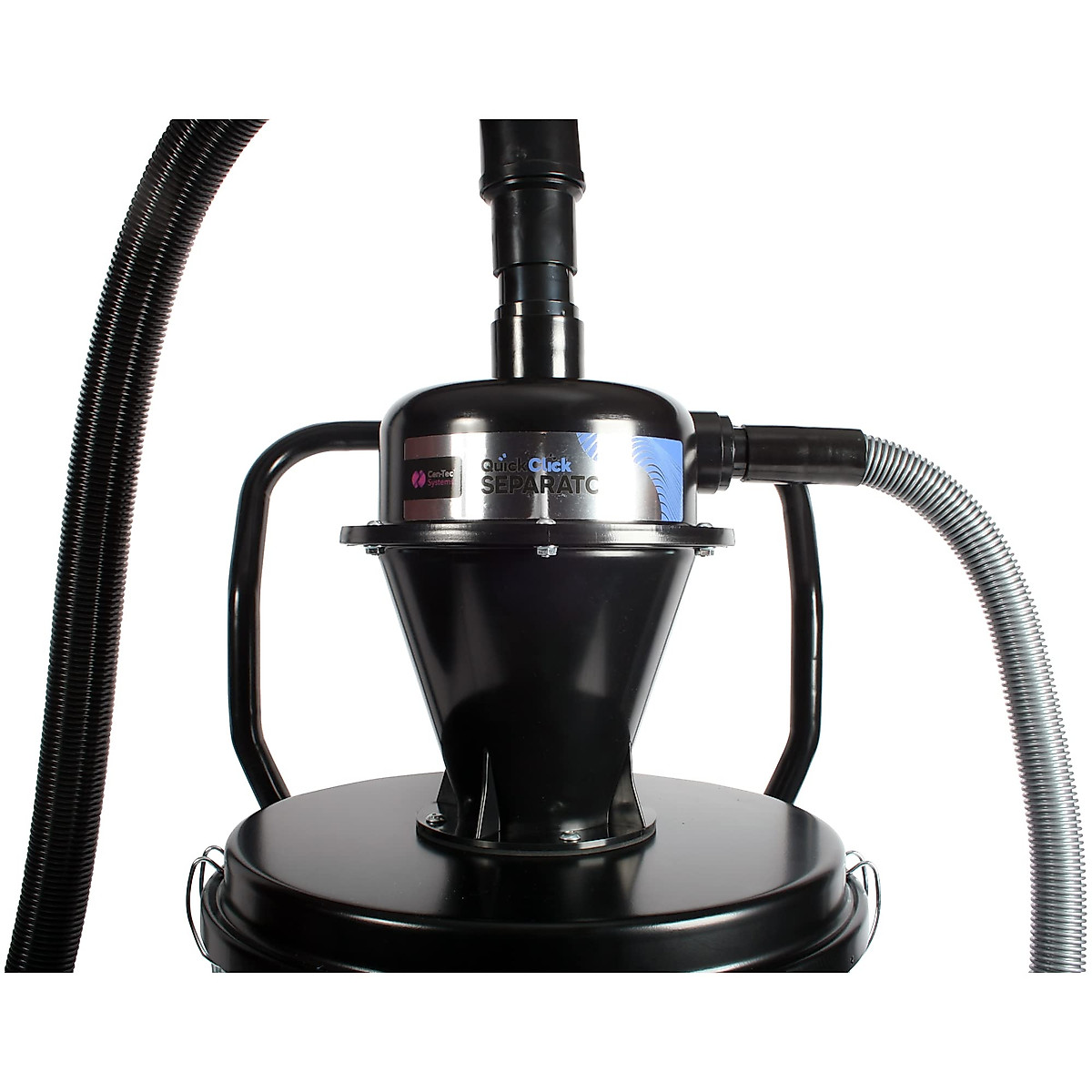 Cen-Tec Systems 96920 HEKA Critical Filter HEPA Commercial Woodworking Vacuum, 10 Gallon Stainless Capture Bin, Quick Click Separator, and Hose and Adapter Set, Stainless Steel