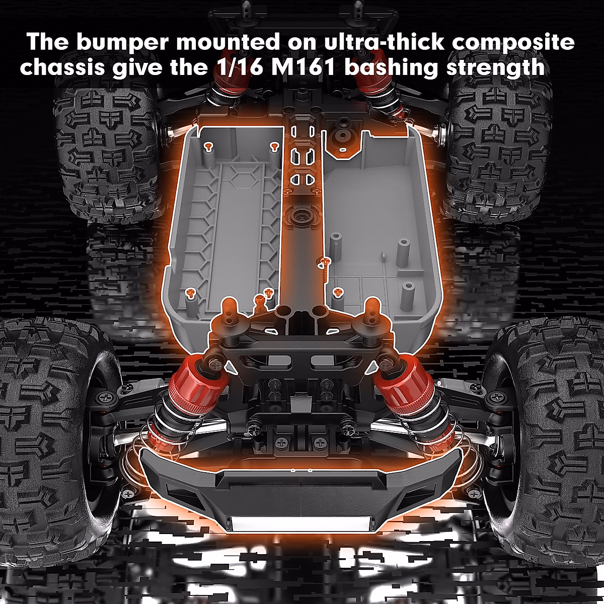 MEW4 1/16 Brushless RC Car, 4X4 Offroad Truck, Portable High Speed RC Car - 42 Km/h for Adults, Electric All-Terrain Stadium Truck