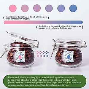 120 Packs 500CC Food Grade Oxygen Absorbers (10 Pack in Individual Vacuum Bag ) , Oxygen Absorbers For Long Term Food Storage with Oxygen Indicator , Works in Mylar Bags, Mason Jars, and Vacuum Bags