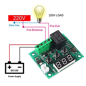 AEDIKO W1209 DC 12V Digital Temperature Controller Board Blue Digital Display Thermostat -50-110°C Electronic Temperature Temp Control Module Switch with Waterproof Case (1-Pack)