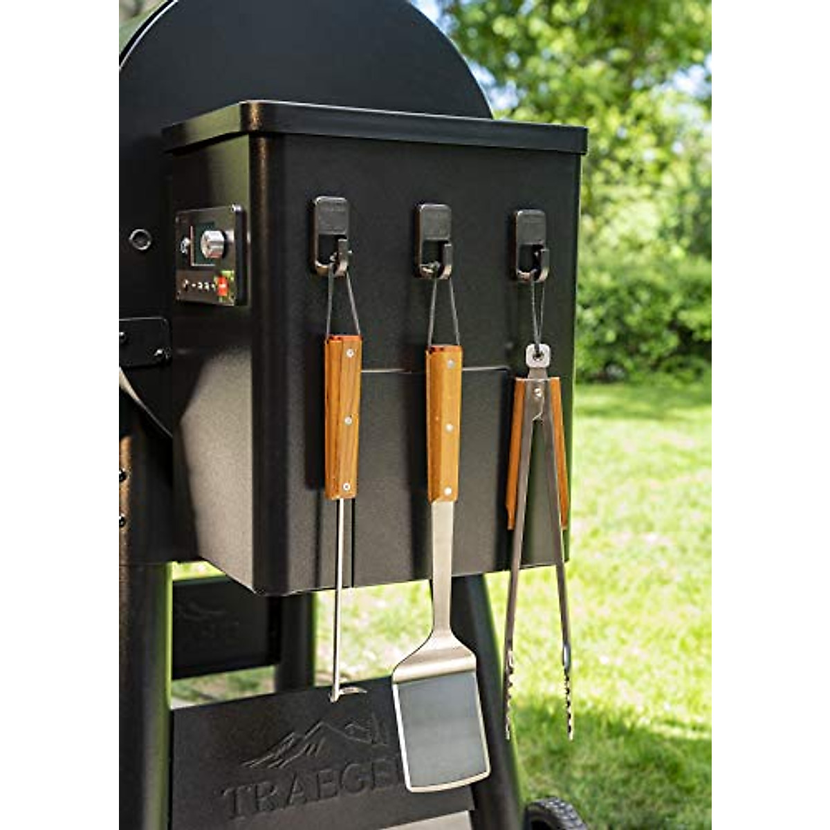 Traeger Pellet Grills BAC536 Magnetic Aluminum Tool Hooks Accessory, Black