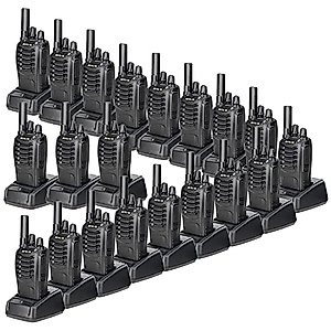 Retevis H-777 2 Way Radios Walkie Talkies Long Range, Rechargeable Two Way Radios, Hand Free Adults Walkie Talkies with Charging Base(Black, 20 Pack)