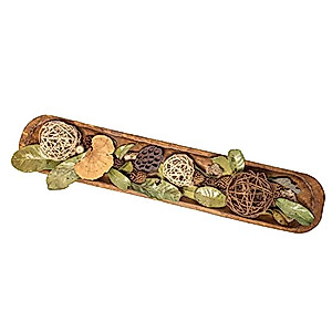 Decorative Wooden Dough Bowls Decor 30 Inch, Rustic Wood Long Dough Bowls, Large Carved Dough Bowl, Long Wooden Bowl, Bread Shaped Bowl, Wooden Large Dough Bowl Centerpieces, Long Bowls Decor