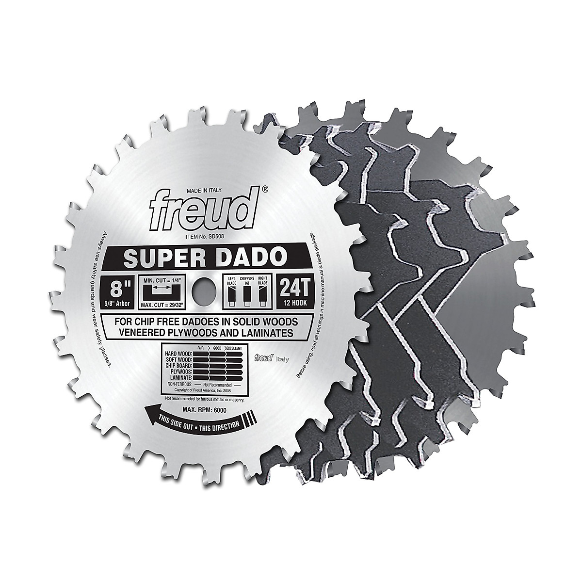 Freud SD508 Super Dado 8-Inch Stack Dado + Bosch TS1007 Dado Insert