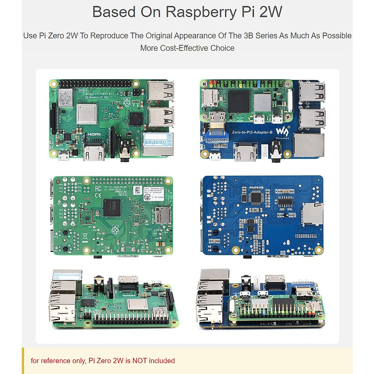 Waveshare Adapter (B) for Zero 2W to Become an Alternative Solution for Raspberry Pi 3 Model B/B+