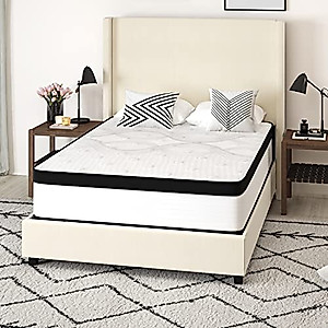 Merrick Lane Hulen 12 Inch Extra Firm Full Hybrid Pocket Spring & CertiPUR-US Certified Foam Mattress in a Box