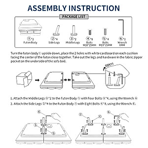 Opoiar Futon Sofa Bed Linen Convertible Memory Foam Couch Bed, Modern Sleeper Sofa for Living Room w/Removable Armrests, Futon Sets for Compact Living Spaces Offices Apartments Dorm Bonus Room,Grey