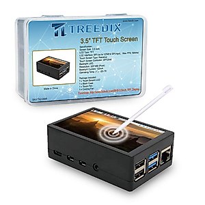 Treedix 3.5 inch TFT Touch Screen Module 320x480 Resolution LCD Display Compatible with Raspberry Pi 4B/3B/3B+ with Touch Pen ABS Case and Cooling Fan Compatible with Raspberry Pi 4B