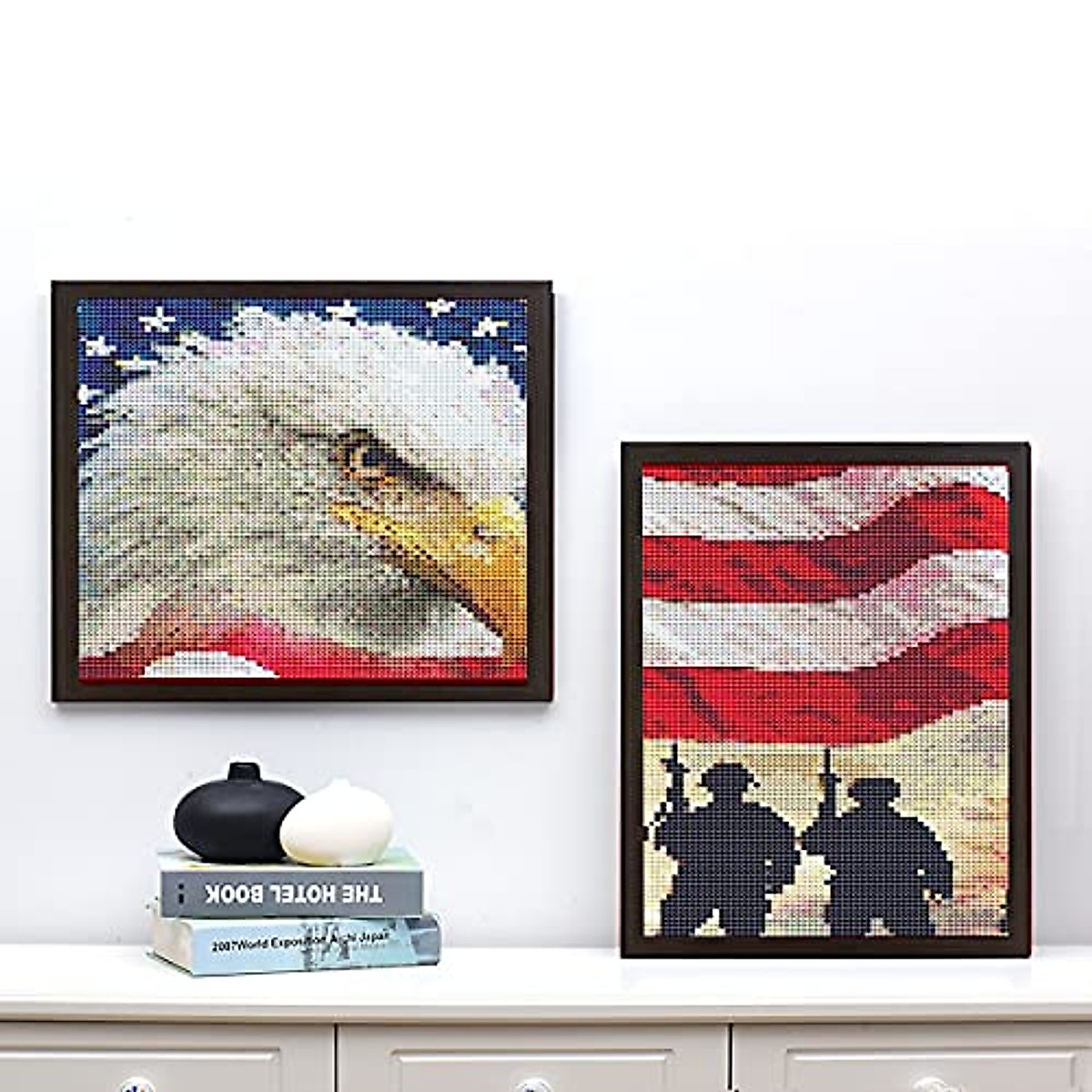 Nohouis Diamond Painting Picture Frames 12x16,for 13 x 17 in/35 x 45cm 5D Diamond Painting Art Kits Diamond Painting Pictures or Photos,Black Natural Solid Wood Wall Hanging Picture Frame