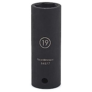 GEARWRENCH 1/2" Drive 6 Pt. Deep Impact Socket, 19mm - 84577N