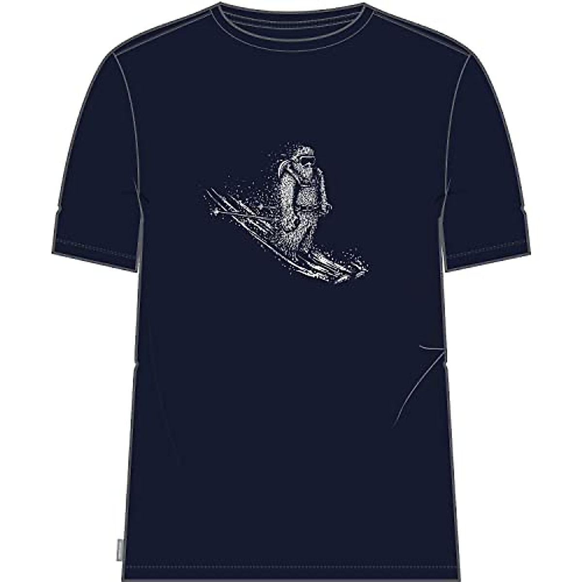 Icebreaker Merino Men's Standard Tech Lite II SS Tee Skiing Yeti, Midnight Navy