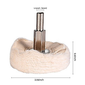 SCOTTCHEN Cotton Buffing Polishing Wheel for Drill White Flannelette Cone/Column/Ball/T-Shaped Pad with 1/4" Handle for Polishing Mag Rims, Aluminum, Chrome, Stainless 4Pcs