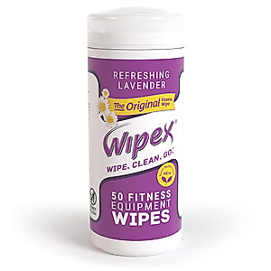 Wipex Original Natural Gym Wipes & Fitness Equipment Wipes for Personal Use, New Lint-Free Plant Based Cloth, 50 Count - Great for Yoga, Pilates, Home Gym, Peloton Bike Wipes, 50 Count (Pack of 12)