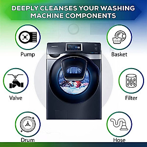 SainaHome Washing Machine Cleaner Tablet- Cleaning Tablets For HE Front Loader & Top Load Washer -12 Pack Economy Supply