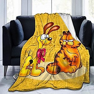 MKJIH Garfield Cartoon Cat Flannel Throw Blanket.Micro Fleece and Luxury Warm Blanket for Bed Sofa Travel Four Seasons Blanket .50 X 40 in