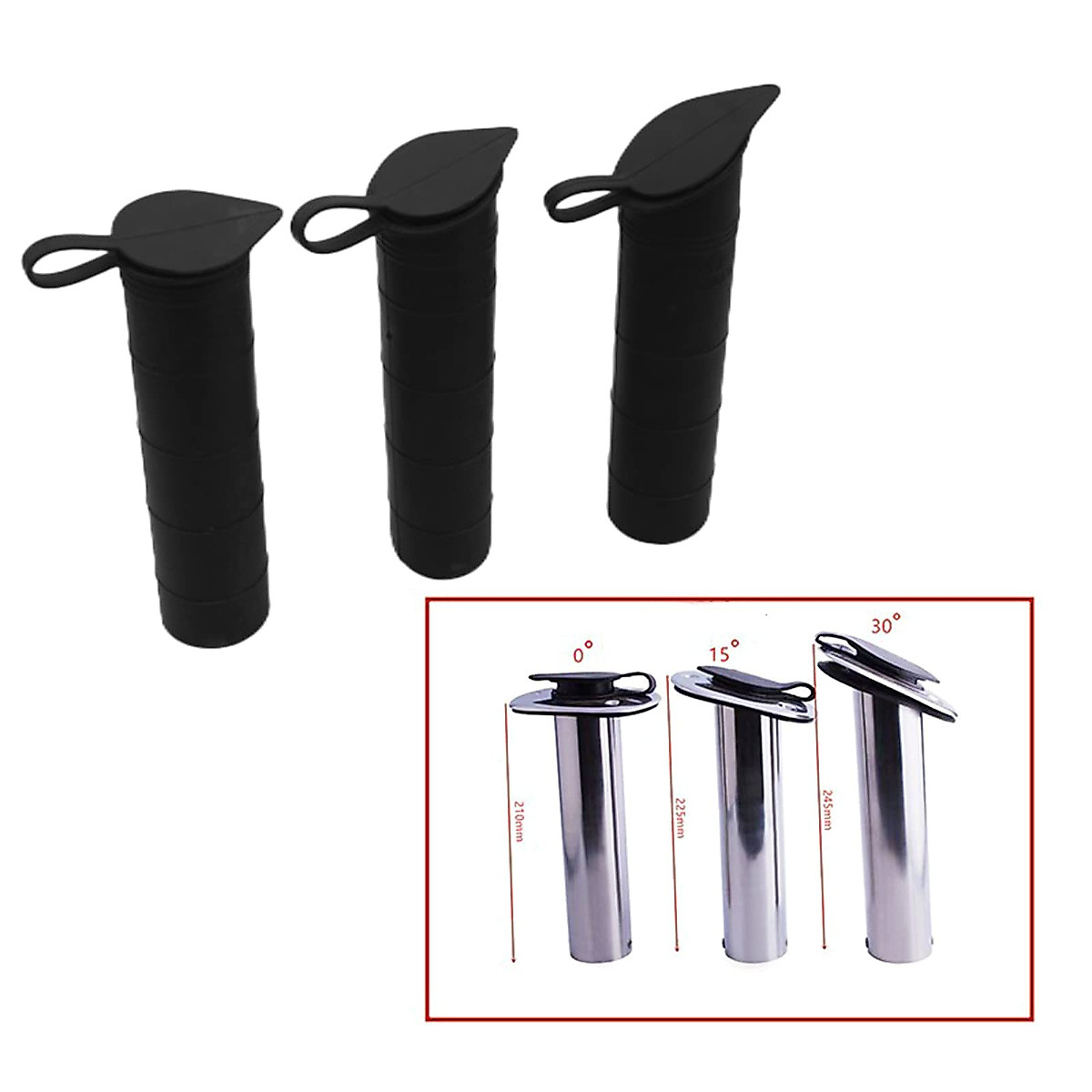 Kayak Deck Plastic Flush Mount Fishing Boat Rod Holder Inner Tube Liner Sleeve Cap Cover Fishing Tackle Accessories Tool Fishing Tackle With Tackle Plastic Fishing Rod Holder Flush Mount Boat Yacht
