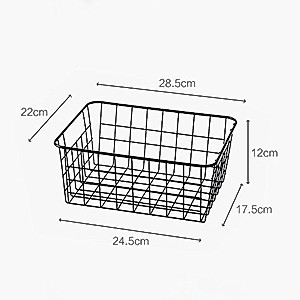 Sturdy Small Wire Storage Basket with Kitchen Food Pantry Papers Home Office Desk Shelf Bathroom Laundry Room Shelf Bedroom Bed Room