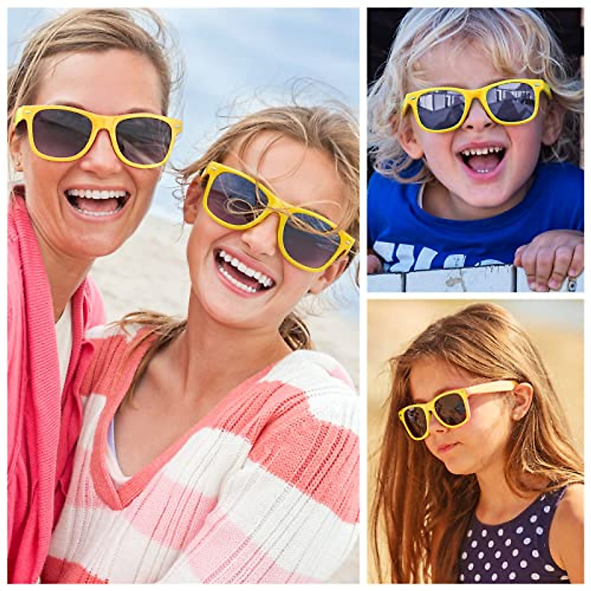 TUPARKA 12 Pack Sunglasses in Bulk School Party Goody Bag Fillers for Birthday Party Beach Pool Party, Yellow