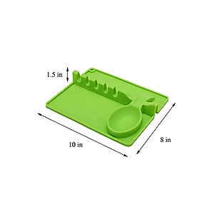 ZHU YU CHUN Silicone Spoon Holder Pad, Tableware Rack Drip Mat for Soup Spoons and Spatulas Storage, Stove Draining Pad Spoon Holder, Spoon Placement Rack for kitchen